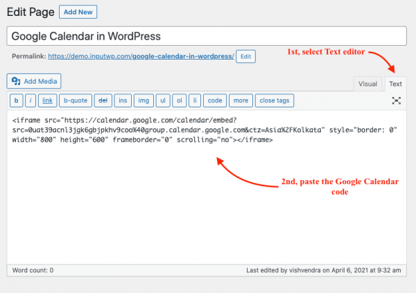 3 Easy Ways to Embed Google Calendar in WordPress - Inputwp